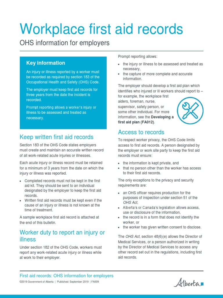 LBR Workplace First Aid Records | PDF | First Aid | Occupational Safety ...