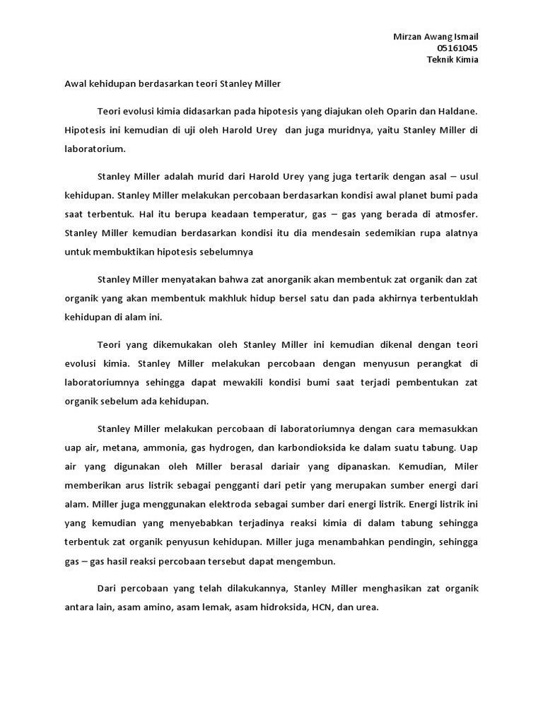 Stanley Miller Bilogi Umum | PDF