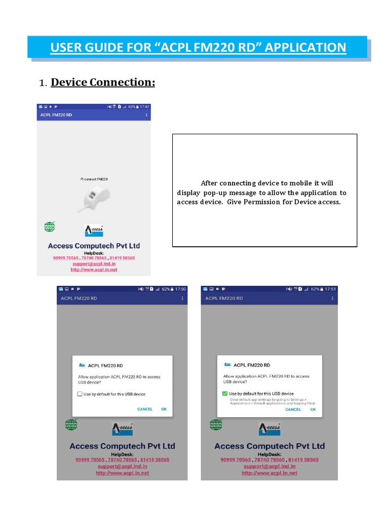 User Guide for the "ACPL FM220 RD | PDF | Google Play | Operating ...