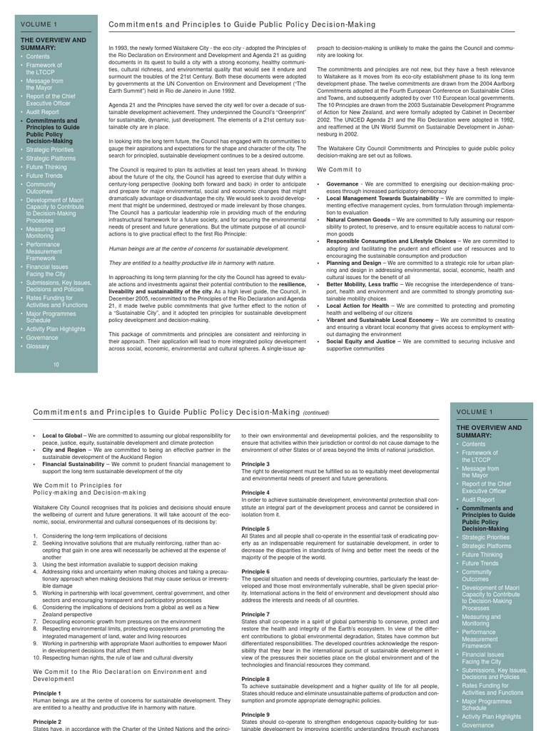 Commitment and Principles of Policy Making Volume Part 3 | PDF ...