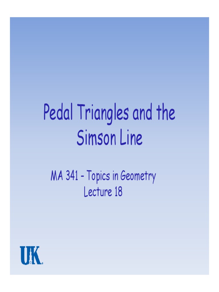 Pedal Triangles and The Simson Line - Topics in Geometry | PDF ...