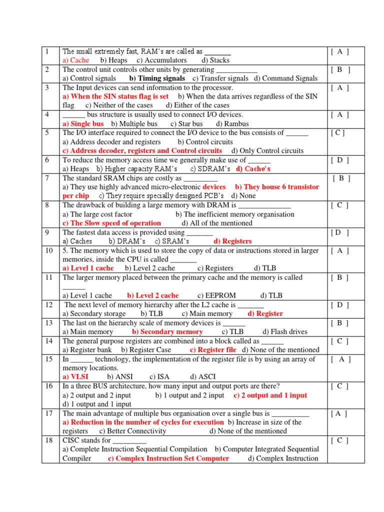 Co Important Bits | PDF | Random Access Memory | Cpu Cache