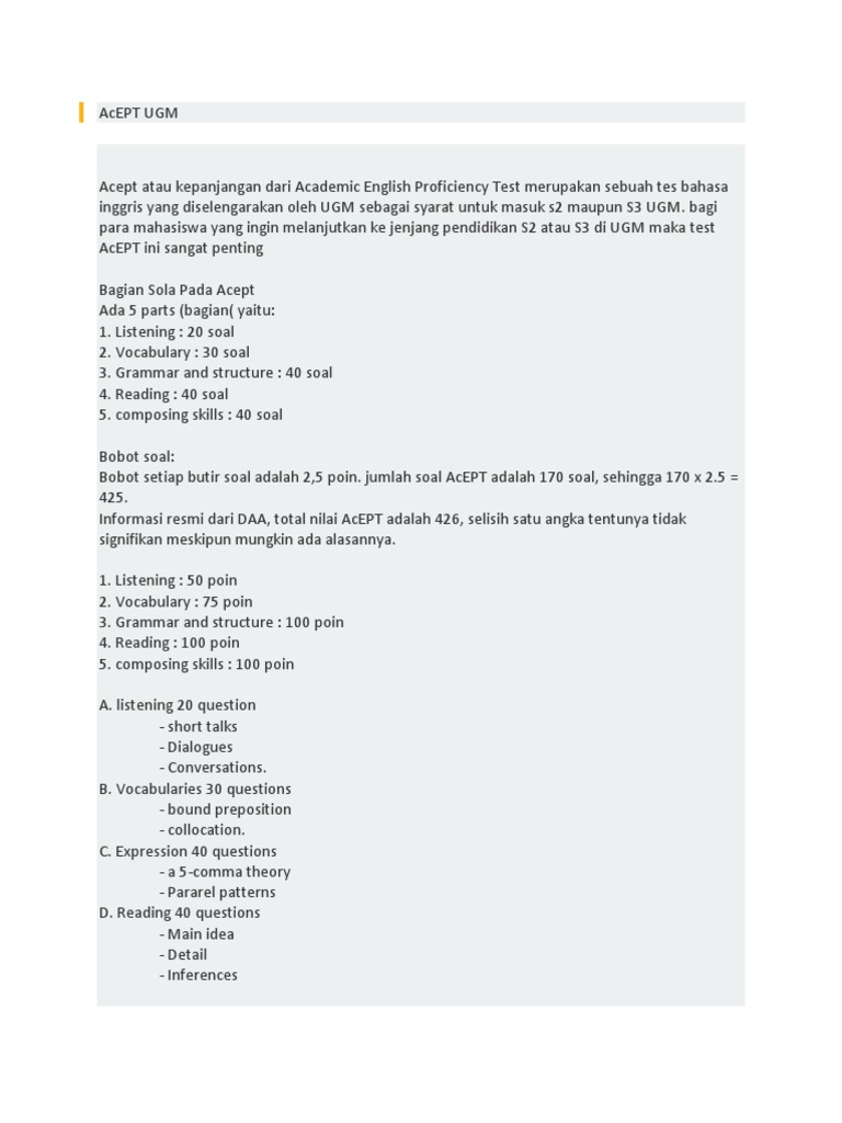AcEPT UGM | PDF