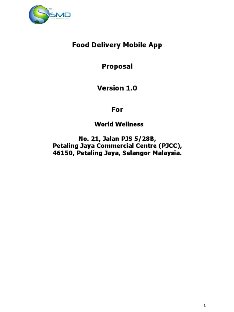 Food Delivery App Proposal Overview | PDF | Software Testing | Software ...