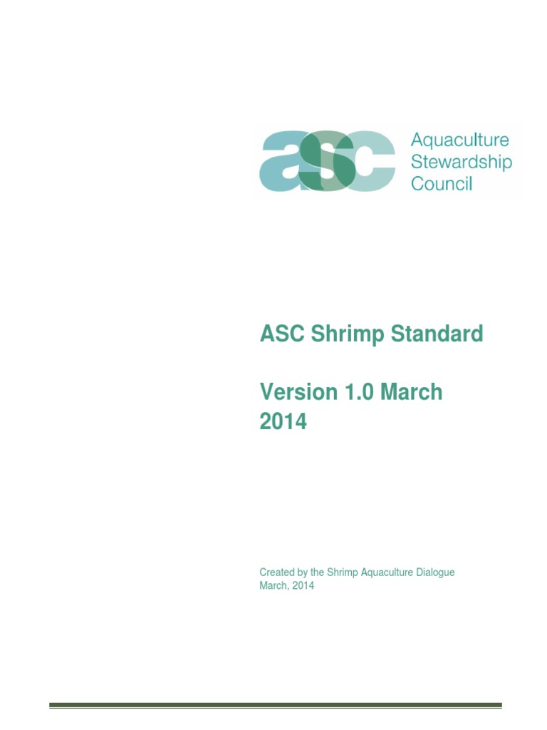 Asc Shrimp Standard v1.0 PDF | PDF | Aquaculture | Biodiversity