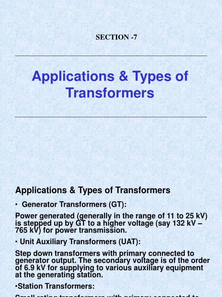 Application & Types of Transformers | Download Free PDF | Transformer ...