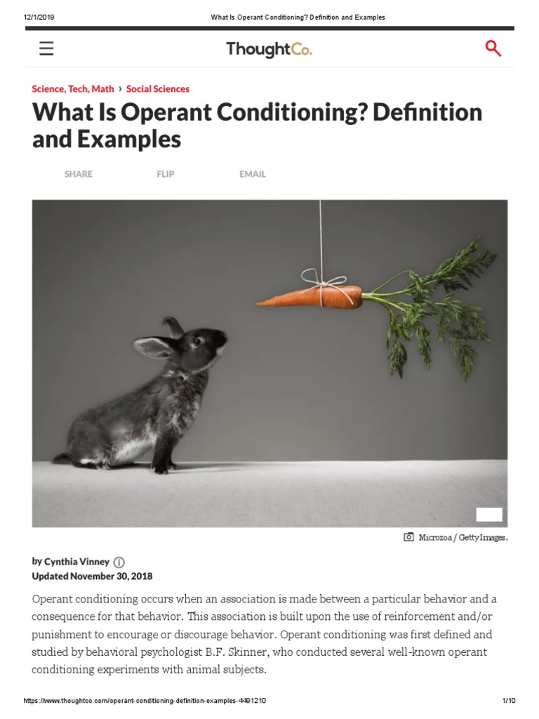 What Is Operant Conditioning - Definition and Examples | PDF ...