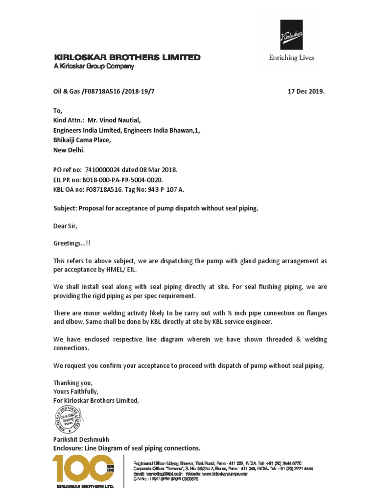 Request Letter Seal Pipe | PDF