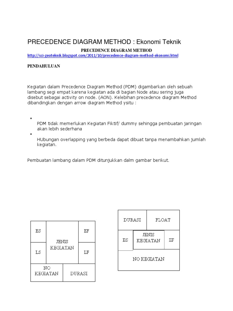 Precedence Diagram Method | PDF