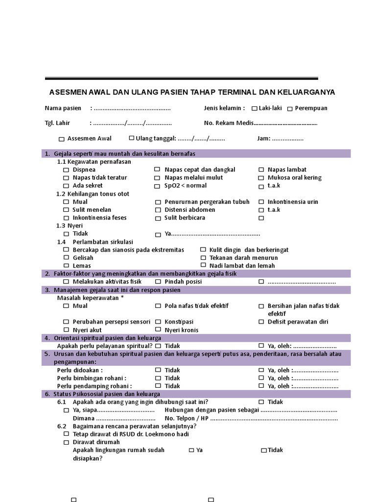 Asesmen Awal Dan Ulang Pasien Tahap Terminal | PDF