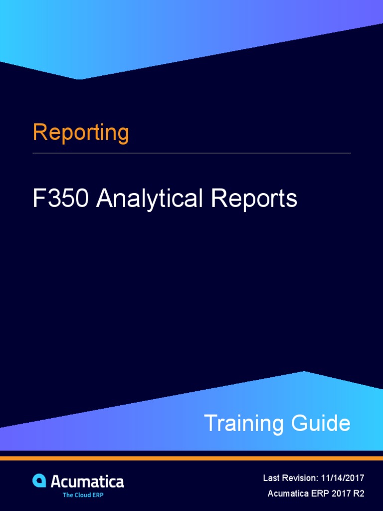 Acumatica Analytical Report | PDF | Menu (Computing) | User Interface