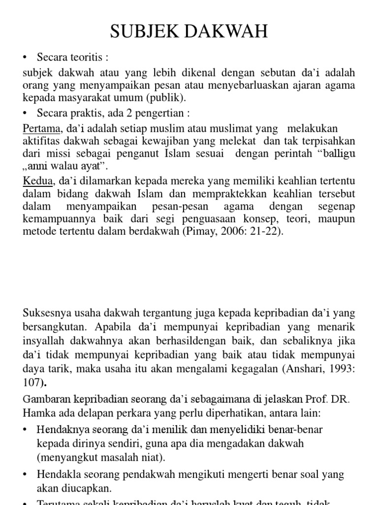 SUBJEK DAKWAH PPTR | PDF