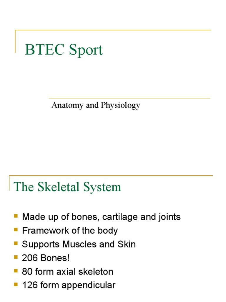 BTEC - Sport Unit 1 Presentation | PDF | Anatomical Terms Of Motion ...