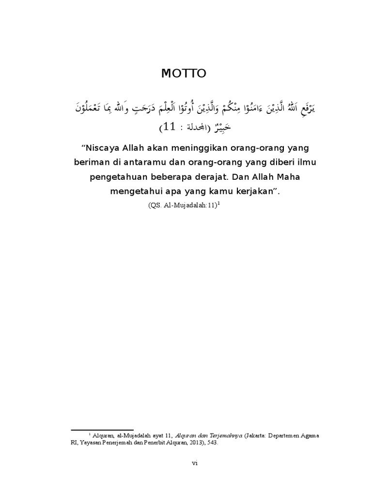 Motto-Persembahan-Kata Pengantar | PDF