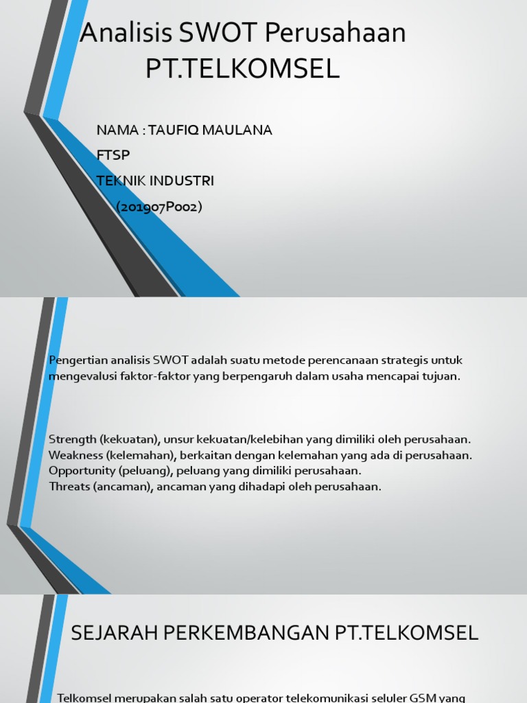 Analisis SWOT PT Telkomsel | PDF
