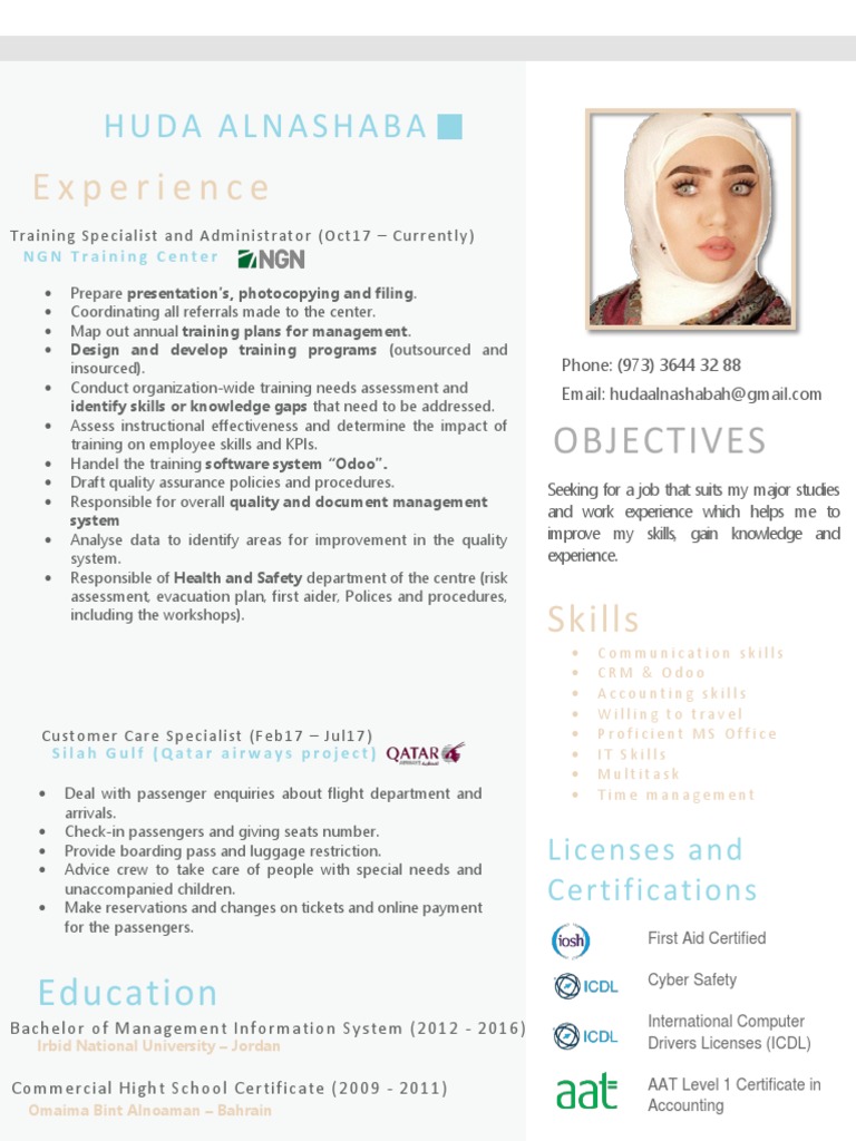 Huda Ali CV | PDF | First Aid | Computing And Information Technology