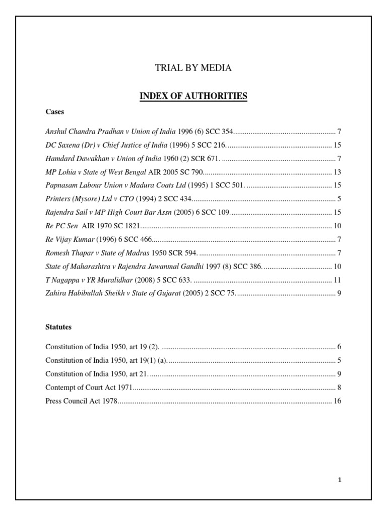 Trial by Media: An Analysis of the Constitutionality, Impact, and ...