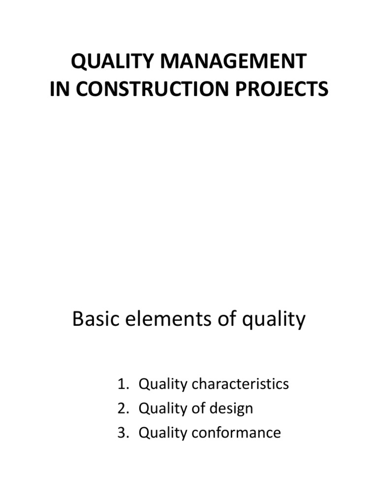 Quality Management in Construction Project | PDF | Quality Assurance | Specification (Technical ...