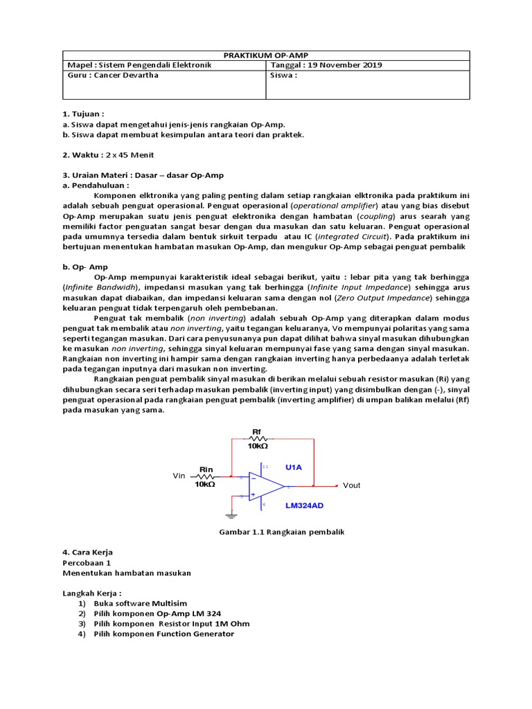 JOB SHEET OP-Amp | PDF
