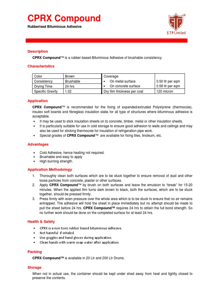 CPRX Compound | PDF | Adhesive | Polystyrene