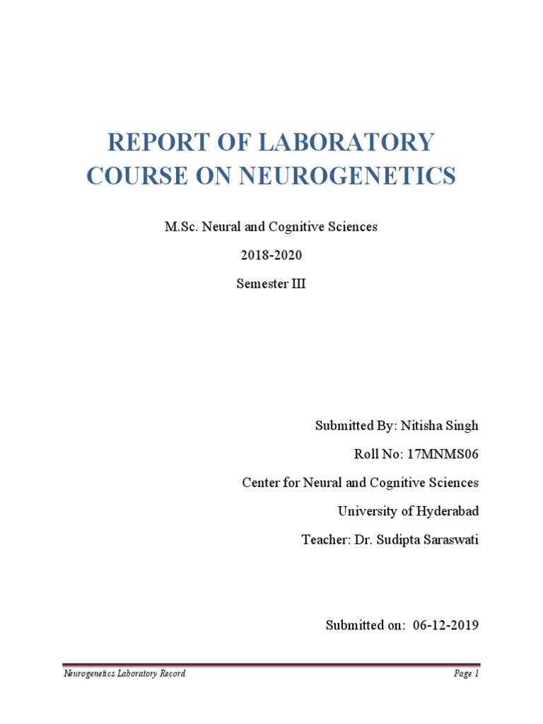 Neurogenetics Lab Record Nitisha Singh | PDF | Immunohistochemistry ...