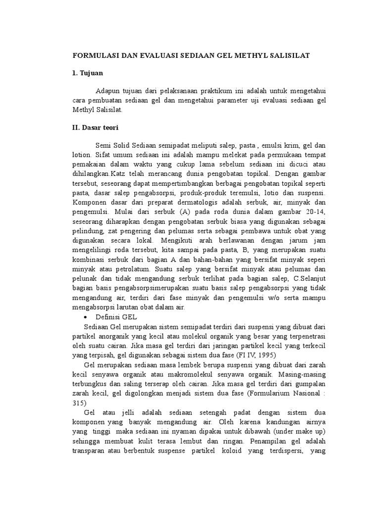 Laporan Resmi Evaluasi Gel Kelompok 4 | PDF | Kesehatan Holistik | Sains & Matematika