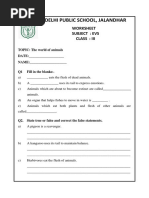 EVS Worksheet - Class I (Lesson 4: Clothes) | PDF | Clothing | Nature