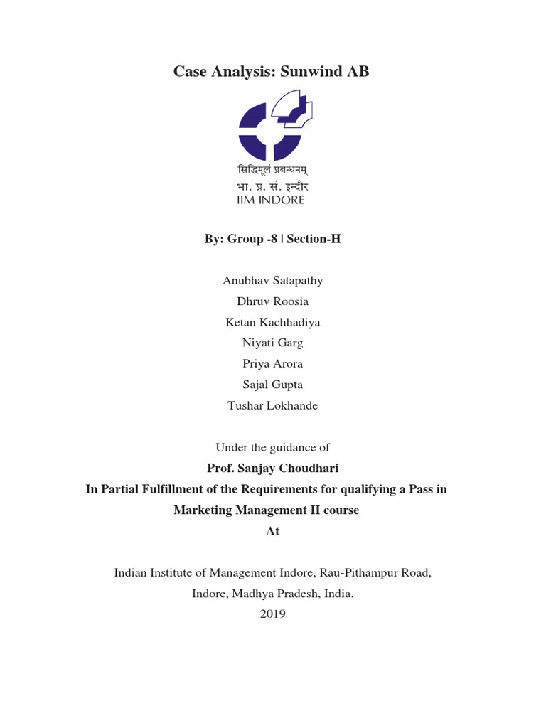 Sunwind AB Case Analysis: JIT Strategy | PDF | Inventory | Business Process Management