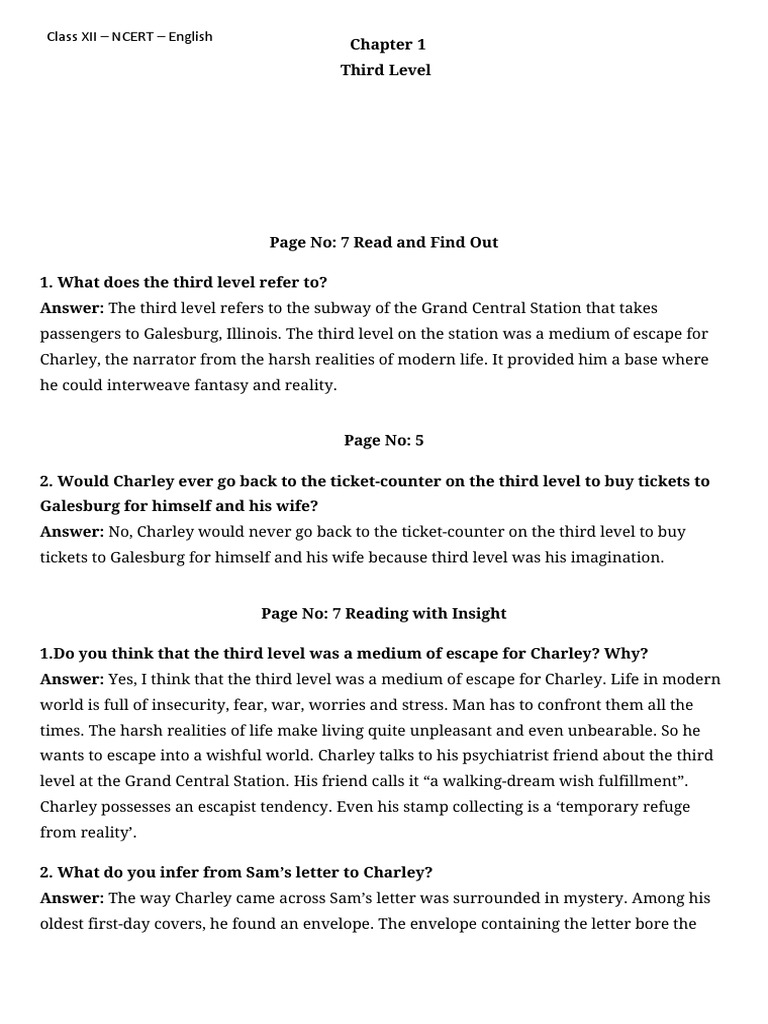 Chapter 1 - The Third Level | PDF | Time