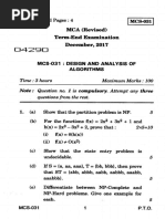 CSC 311 Analysis and Design of Algorithm | PDF | Algorithms | Time Complexity