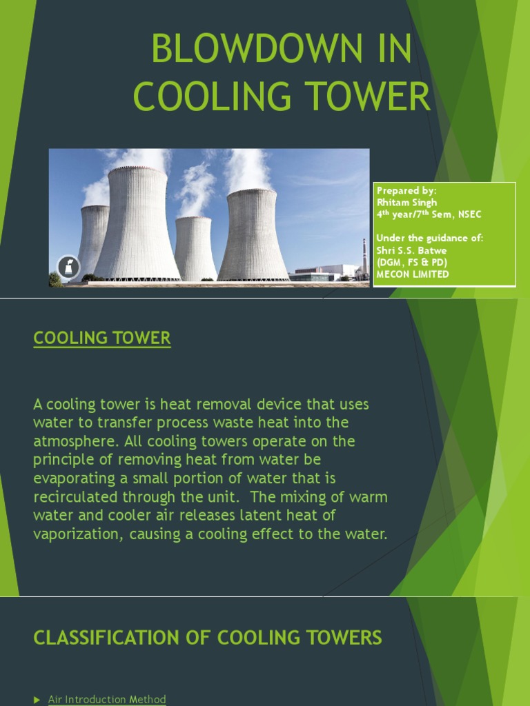 Blowdown in Cooling Tower | PDF | Evaporation | Water