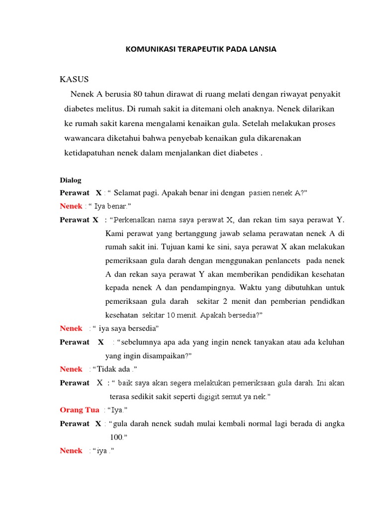 Komunikasi Terapeutik Pada Lansia | PDF | Kesehatan Holistik | Gaya Hidup