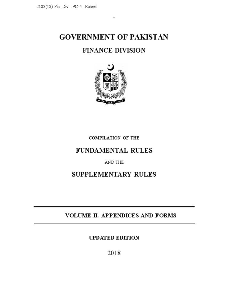Compilation of Fundamental Rules 2018 Vol II | PDF | Government ...
