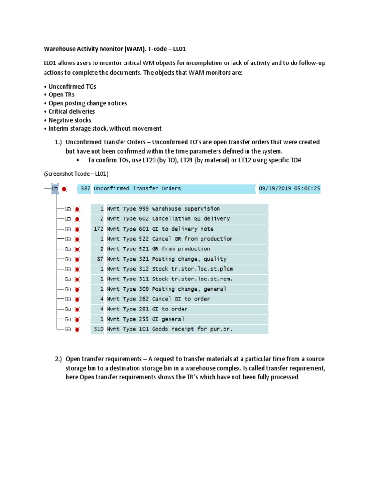 LL01 Training | PDF | Warehouse | Inventory