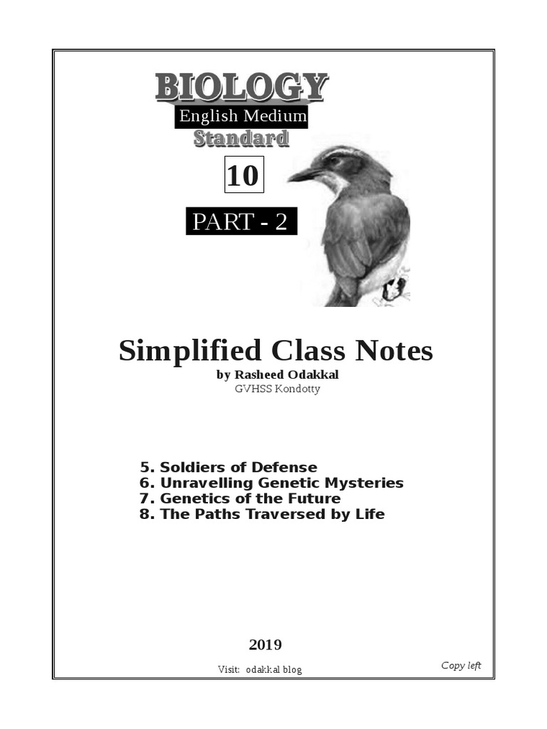 Sheniblog - Class 10 Biology Part2 (Eng Med) Simplified Notes by ...