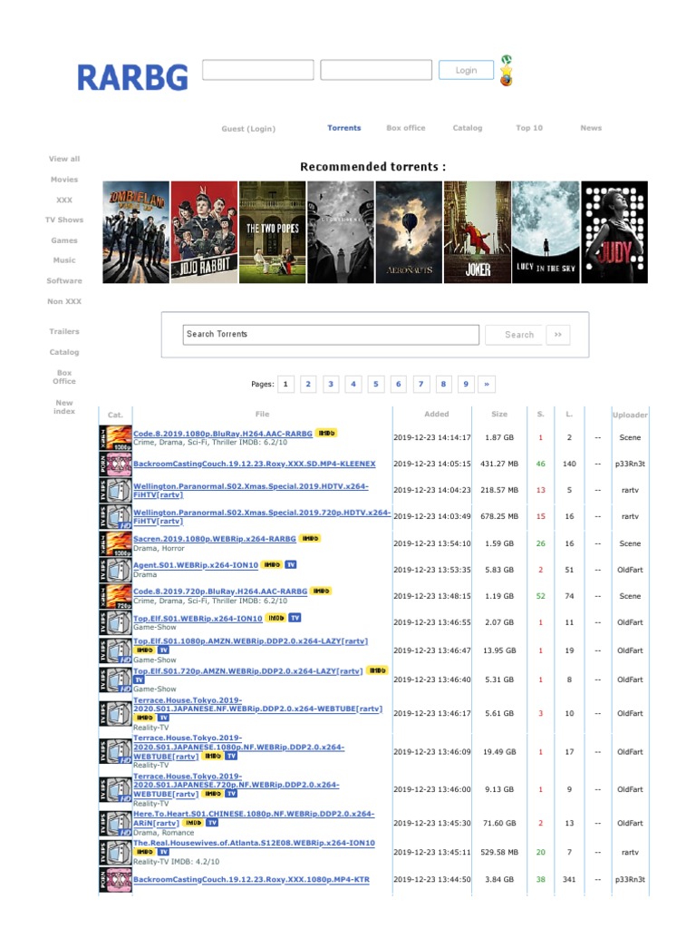RARBG Torrents, Filmi, Download | Software | Digital Technology