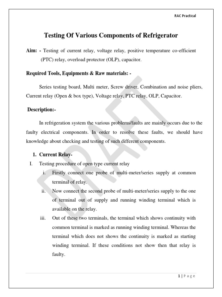Testing of Current Relay, Voltage Relay, PTC Relay, OLP & Capacitor ...