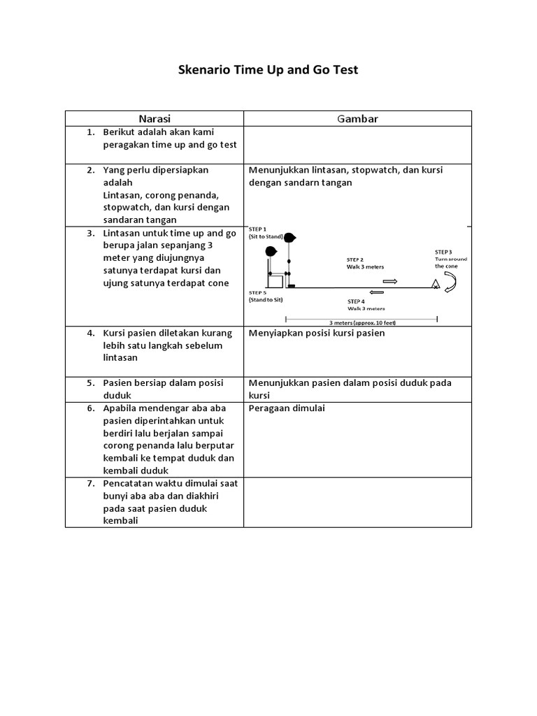 Skenario Time Up and Go Test | PDF