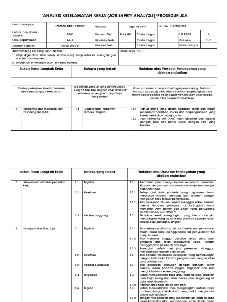 JSA Erection Baja | PDF