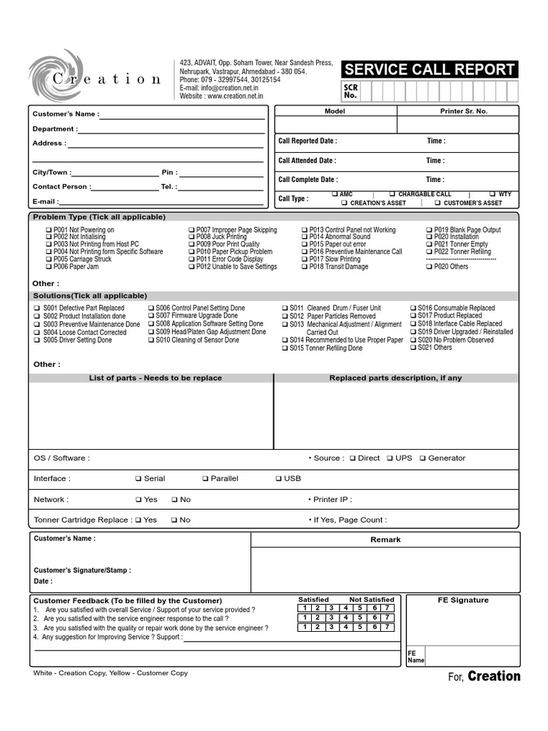 Call Report | PDF | Printer (Computing) | Media Technology