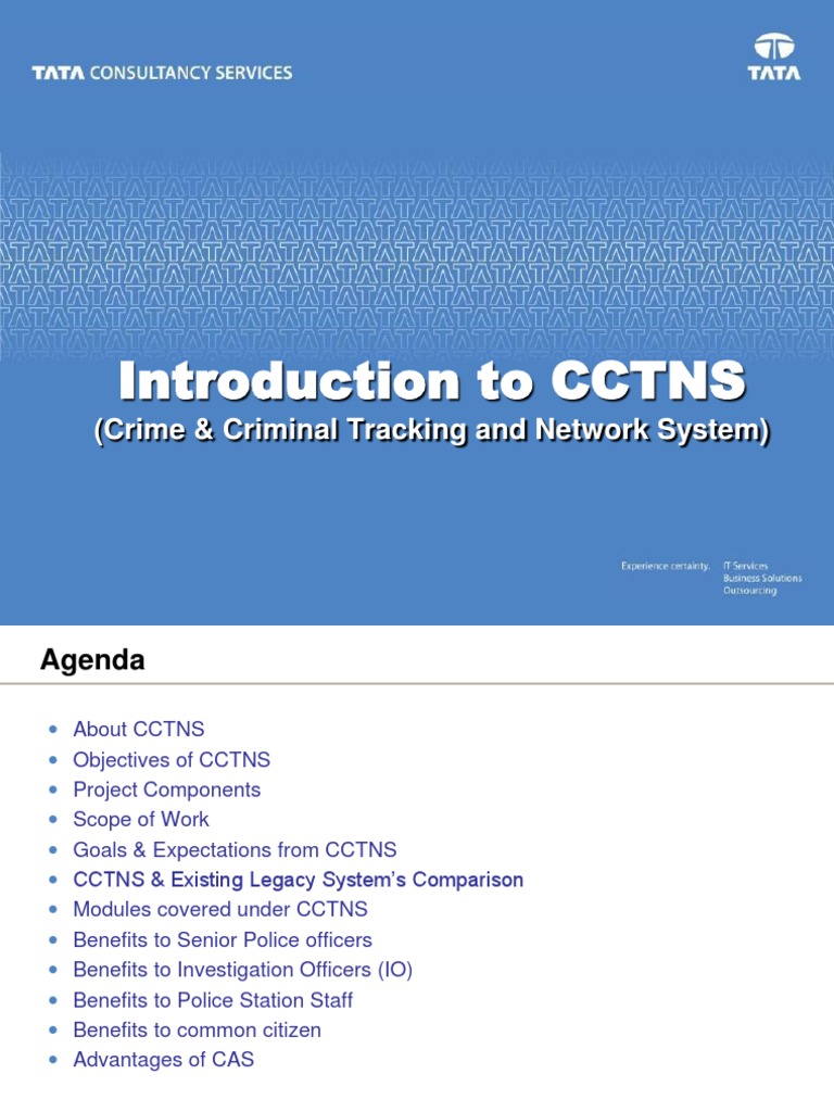 Introduction To CCTNS PDF | Download Free PDF | Police | Criminal Record