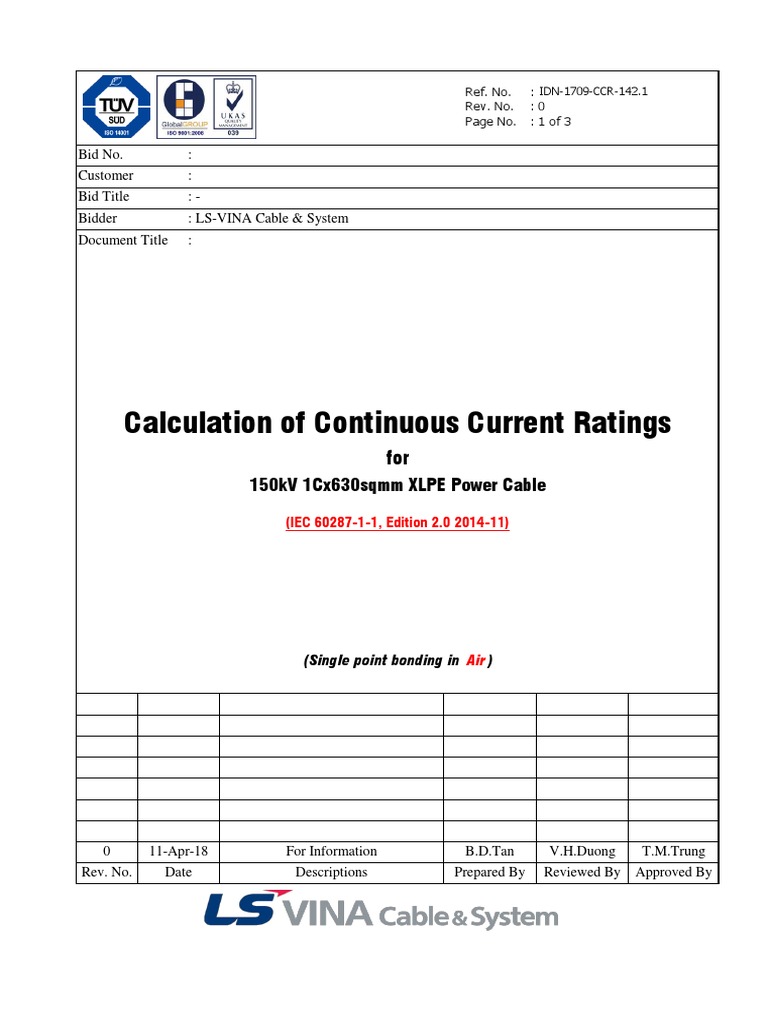 Continuous Current Rating Calculation | PDF | Electrical Resistance And ...