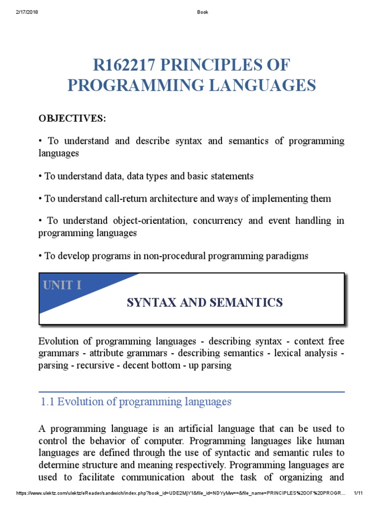 PPL UNIT 1a PDF | PDF | Programming Language | Parsing PPL UNIT 1a PDF | PDF | Programming Language | Parsing