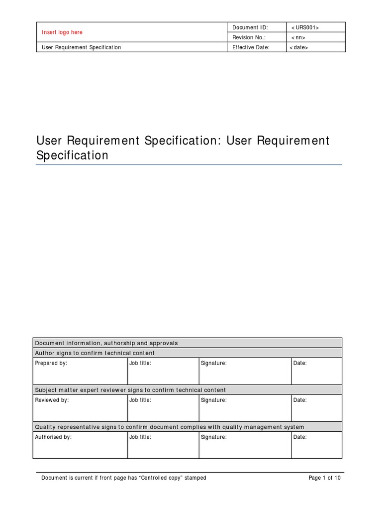 VAL - 170401 - BMAA VAL Activity 3 URS - Template PDF | PDF ...