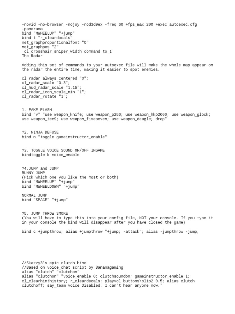 CS:GO Autoexec and Keybinds Guide | PDF