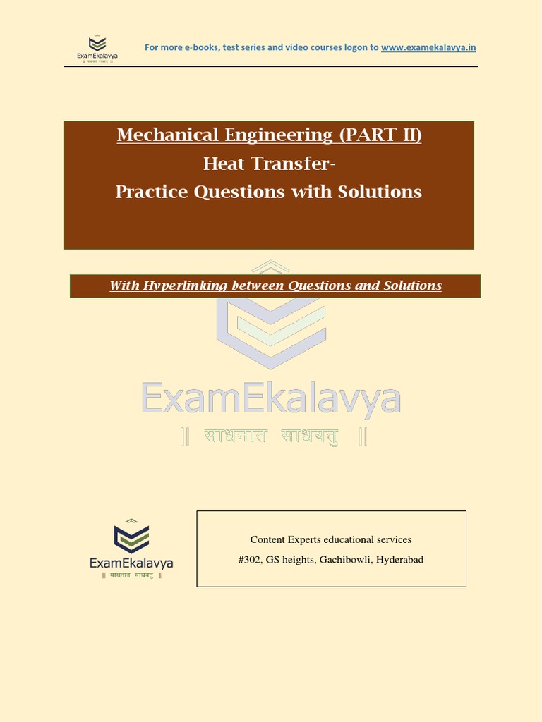 Practice Booklet-Heat Transfer (FREE) | PDF | Heat Transfer | Thermal ...
