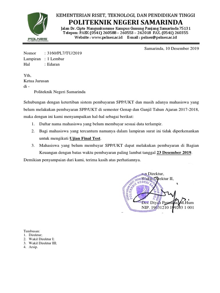 Surat Tagihan I | PDF