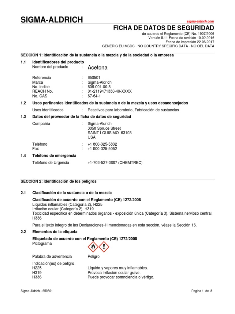 Alcohol Acetona PDF | PDF | Agua | Toxicidad