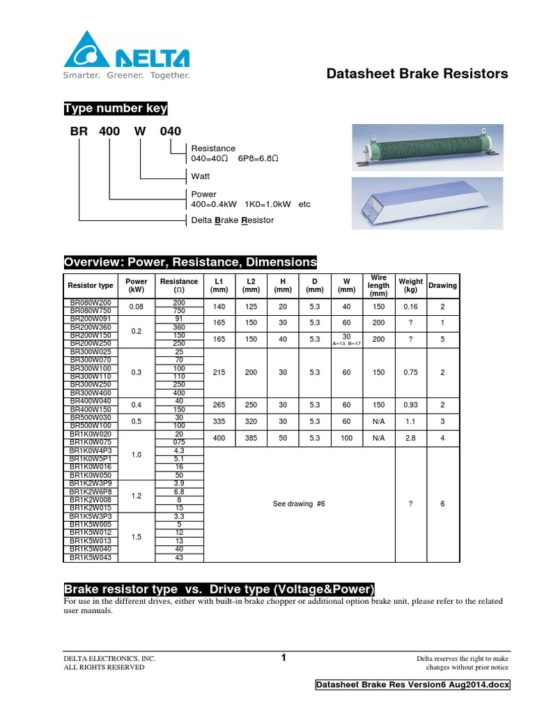 Brake Datasheet 08214 | PDF | Resistor | Electrical Resistance And ...