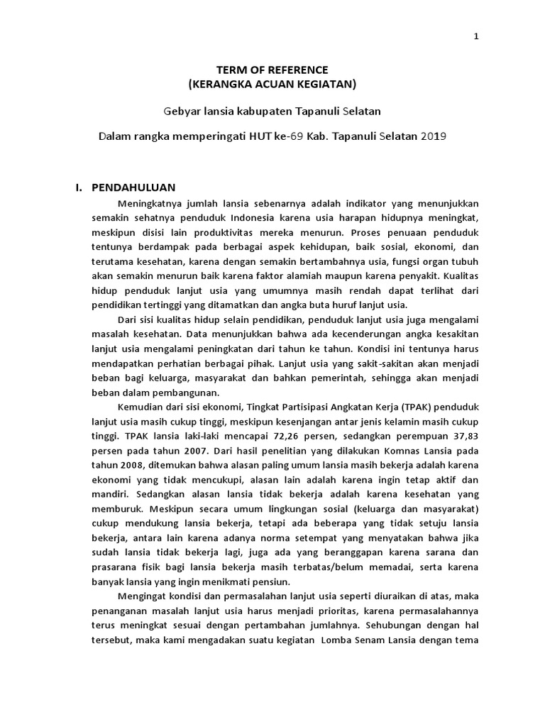 KAK Lomba Senam Lansia | PDF